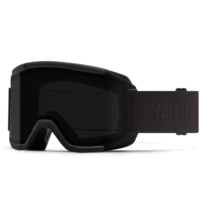 Smith Squad Black/ChromaPop Storm Rose Flash Medium fit Ski Goggles for Men for Women + SMITH Spare Yellow Lens + BUNDLE with Designer iWear Eyewear Kit