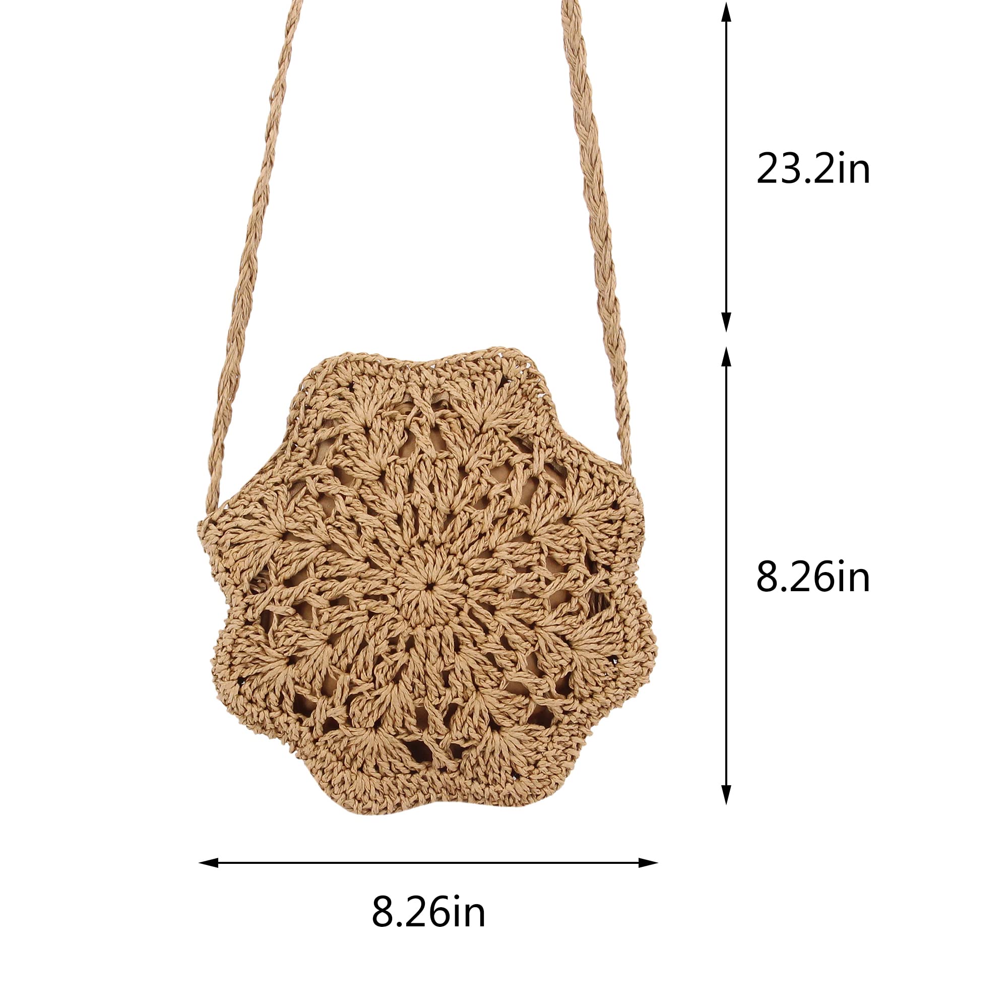 Naimo Women Straw Crossbody Purse Crochet Woven Shoulder Bag Handmade Weaving Rattan Summer Beach Bag