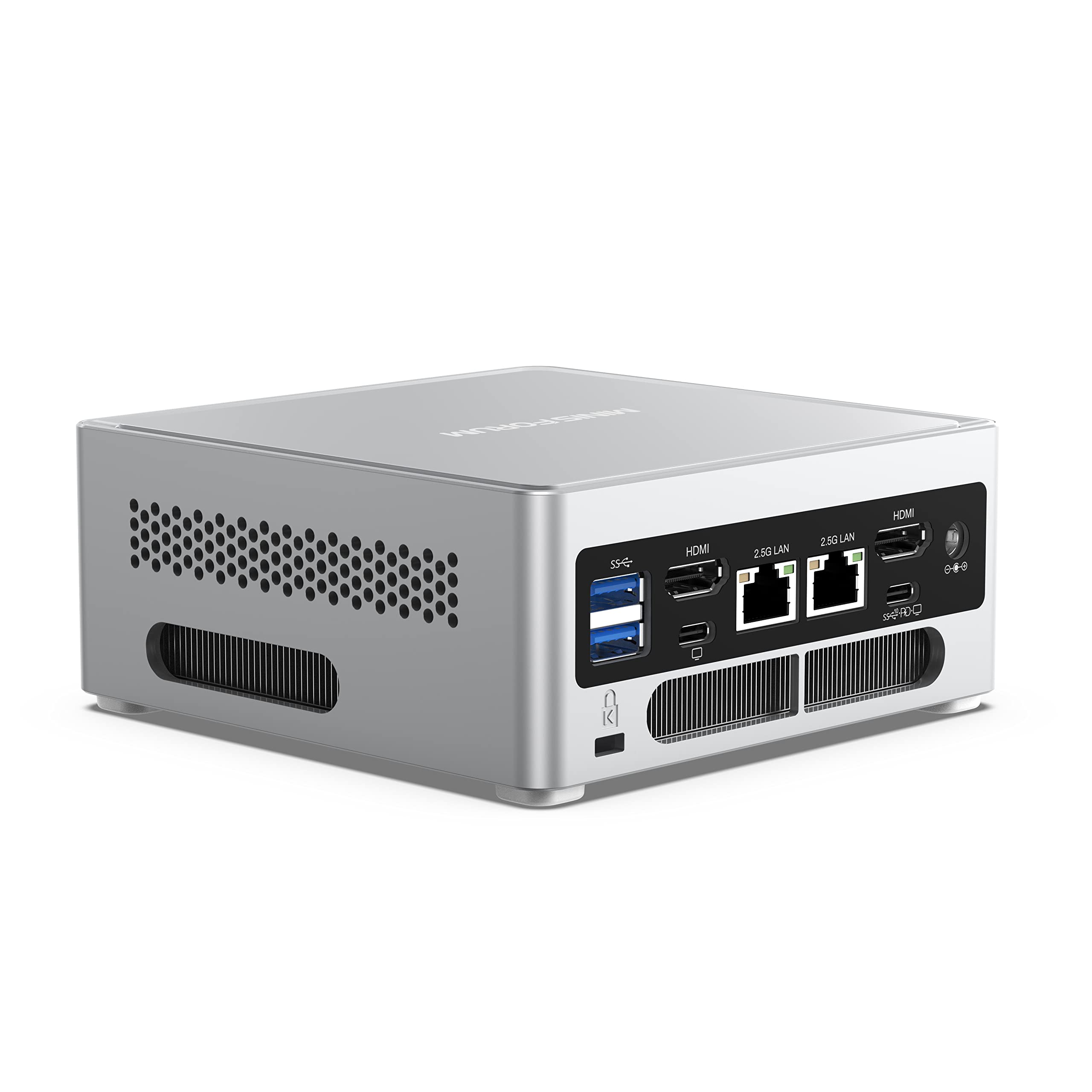 MINISFORUM Mini PC N40 Fanless Celeron N4020 (up to 2.8GHz) with 4GB DDR4/64GB eMMC Mini Computers HDMI 2.0 and VGA Port 2.4/5.8G WiFi BT4.2 3xUSB3.0, NGFF 2242 SSD Auto Power On Small PC