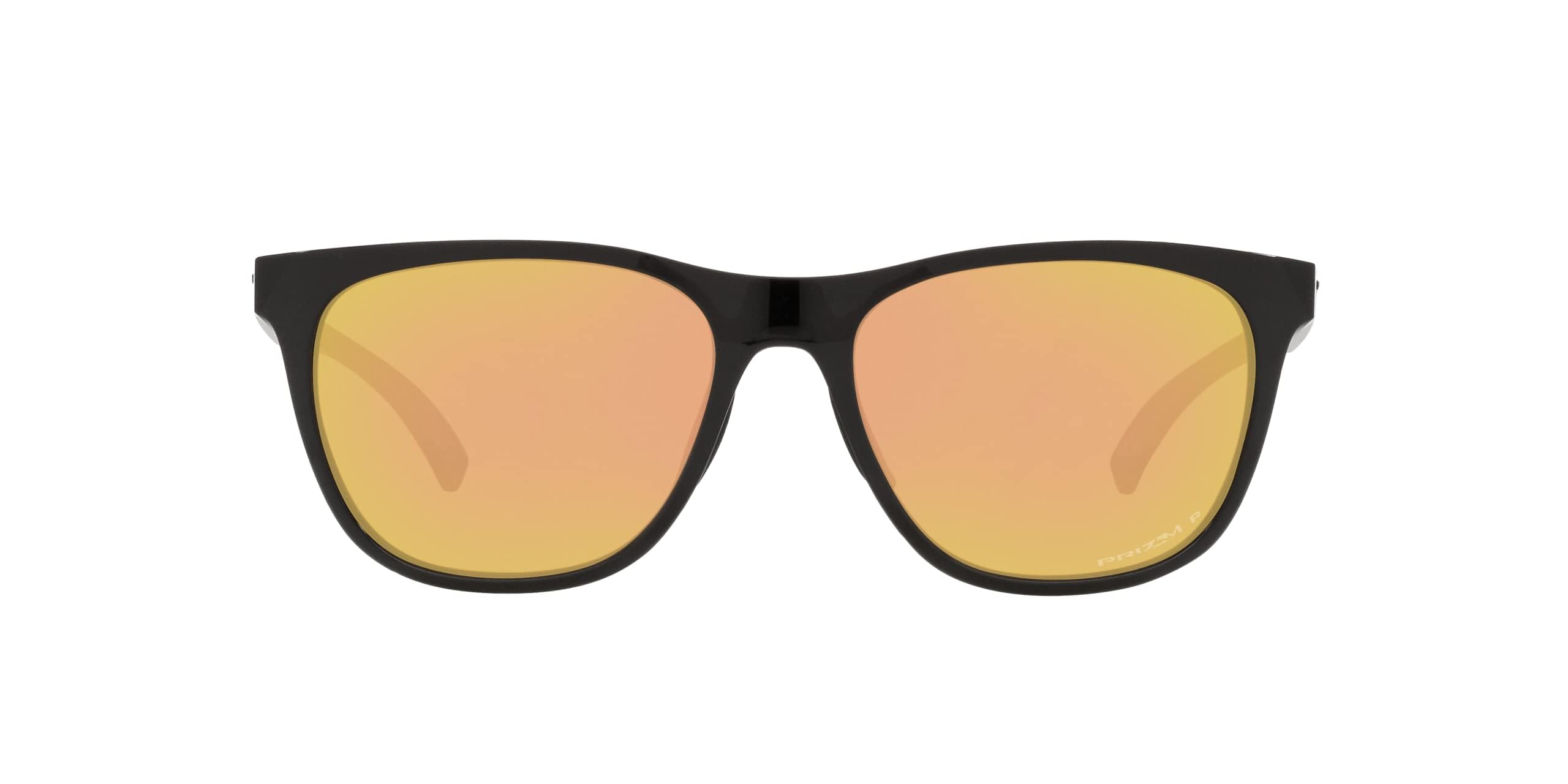 Oakley Women's OO9473 Leadline Square Sunglasses, Polished Black/Prizm Rose Gold Polarized, 56 mm