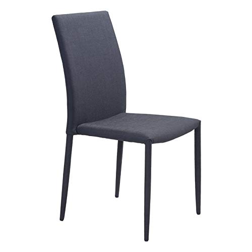 MAKLAINE Fabric 35''H x 16.9''W x 21.7''D Dining Chair in Black (Set of 4)