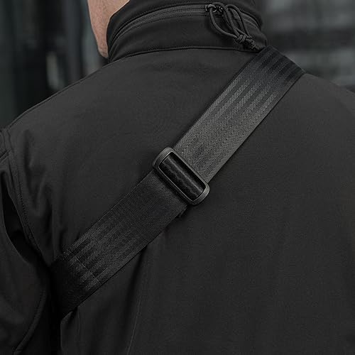 M-Tac Tactical Large Crossbody Bag for Men - Concealed Carry Sling Bag - Black CCW Chest Bag - Elite Sphaera Shoulder Bag (Hex, Loop Panel)