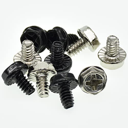 WAAZI Industrial Screws 50Pcs 6-32 * 6 Thread Teeth Outside Hex Computer PC Case Cooling Fan Toolless Adjustment Screw Thumbscrews Thumb Screw (Color : Silver)