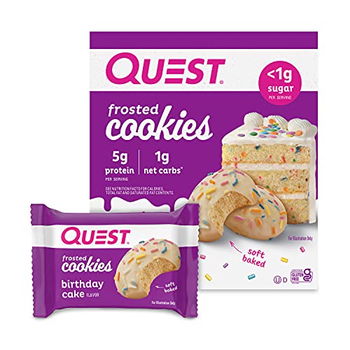 Quest Nutrition Birthday Cake Frosted Cookies, 8 Count (Pack of 3)