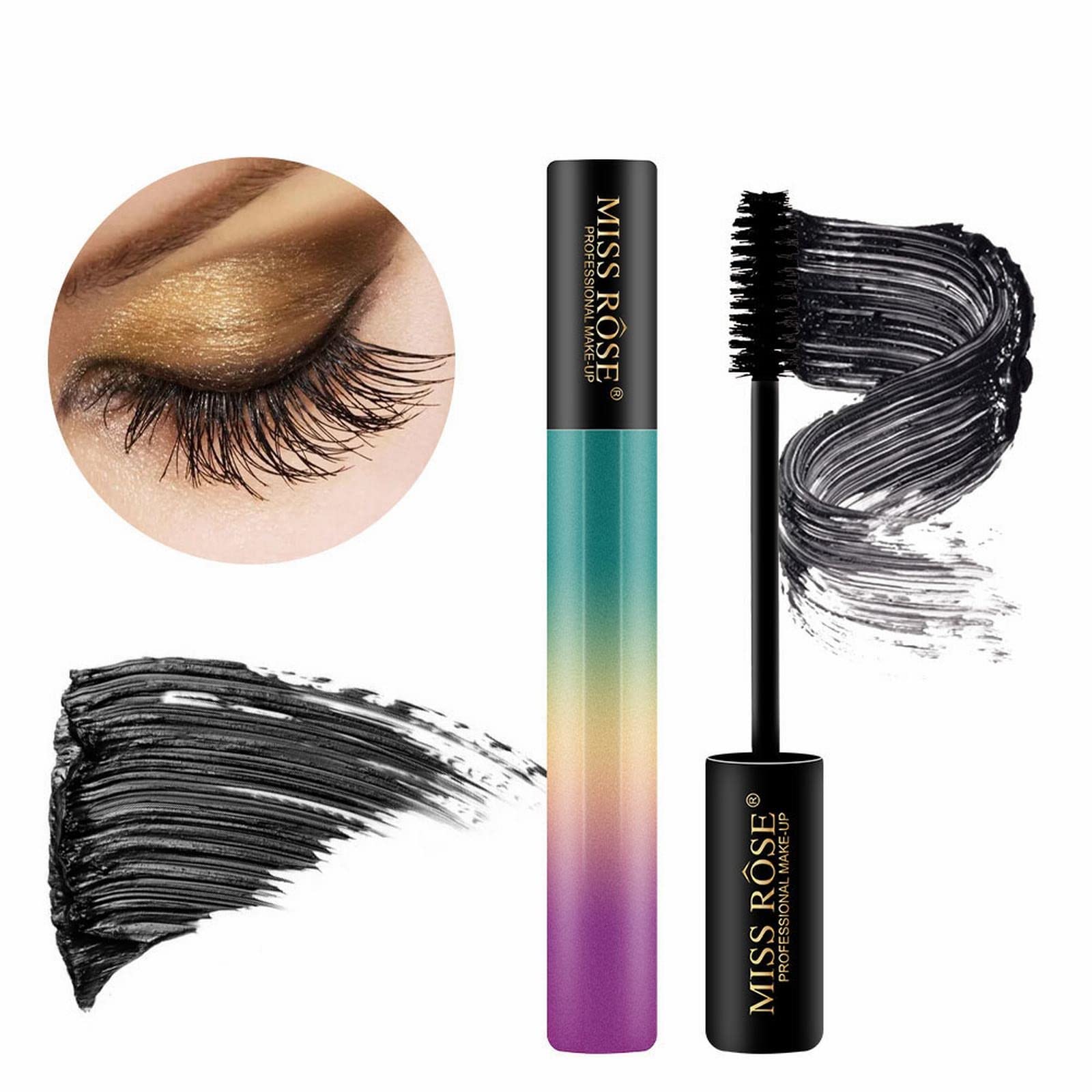 Long EyelashesNatural Mascara Thicker All Exquisitely For Longer -Proof Day Voluminous Eyelashes -Proof Thick Silk Fiber Waterproofs mascara Copper Mascara