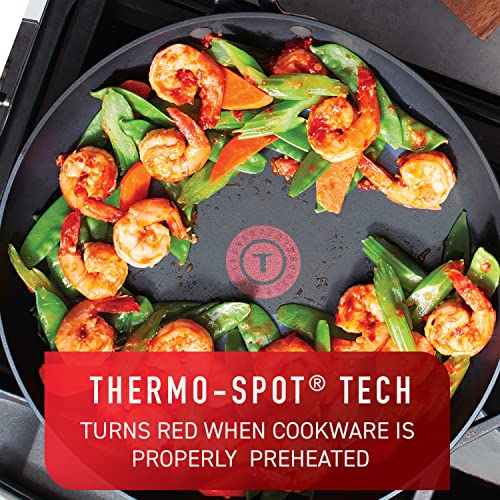 T-fal Platinum Hard Anodized Nonstick Fry Pan 12 Inch Oven Broiler Safe 500F, Lid Safe 350F Cookware, Pots and Pans, Dishwasher Safe Black