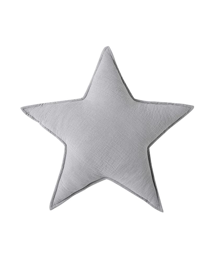 Malabar Baby Cotton Muslin Cushion, Soft Nursing Feeding Support Pillow, 16.1x8.2 inches Cute Throw Pillow Decor for Room, Moon Shape Mustard