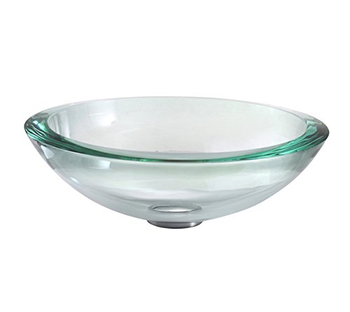 Kraus GV-150-19mm Clear 34mm edge Glass Vessel Bathroom Sink