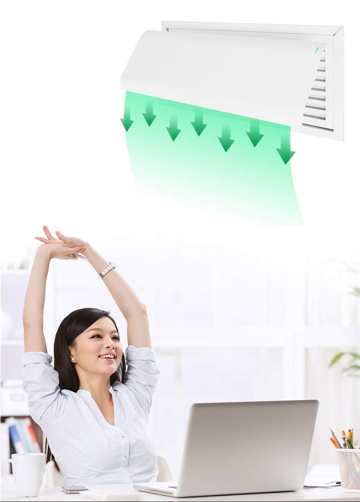 Liveinu Air Deflector Adjustable Reusable Heat and Air Deflector for Sidewall Vent Air Conditioner Deflector White 23" Inch