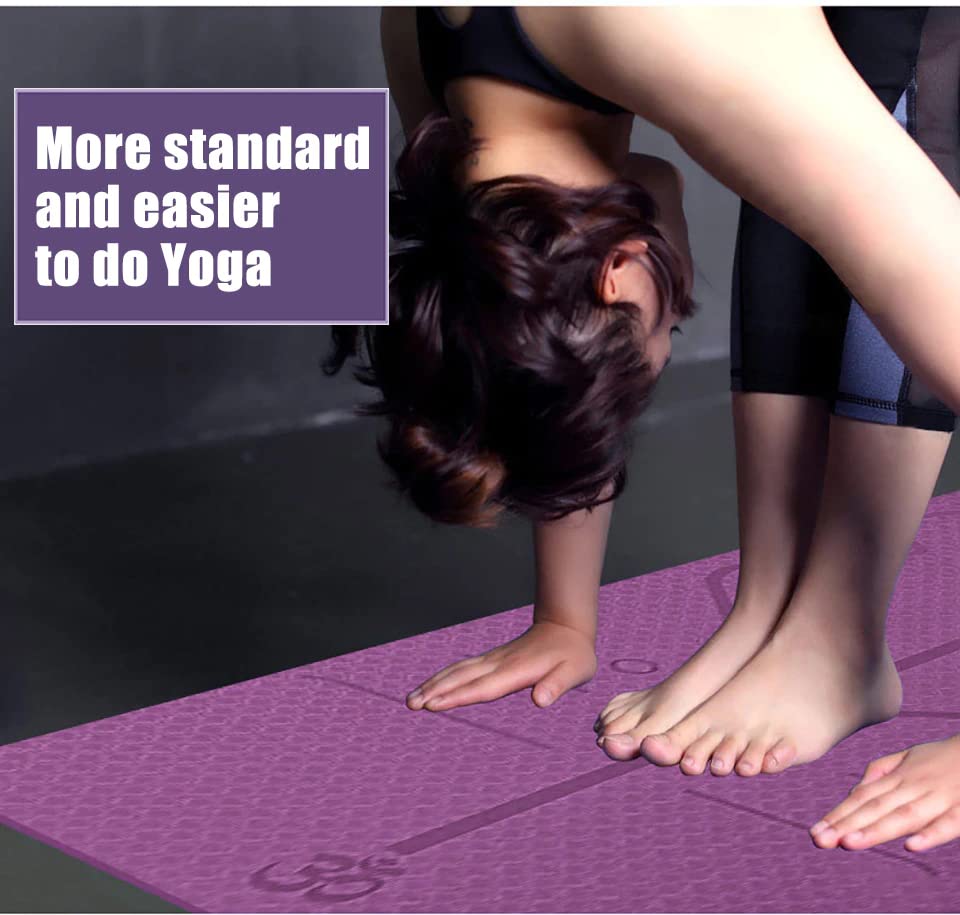 Thick yoga mat for gym home floor , thigh foam roller meditation cushion exercise mats cheap 72"X24" Large floor yoga mat (Pink)