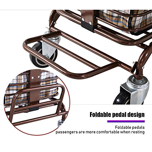Walker,Four Wheeled Walker with seat Foldable Rollator Walker in Iron with Pedal Lightweight Four Wheeled Walker to Meet Daily Needs Outdoor,Product Load 150kg/330lbs