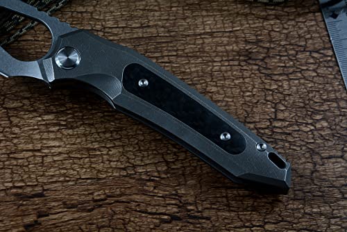 TwoSun TWOSUN TS382 Outdoor Camping Sports Pocket Knife 14C28N Steel Blade Titanium Handle