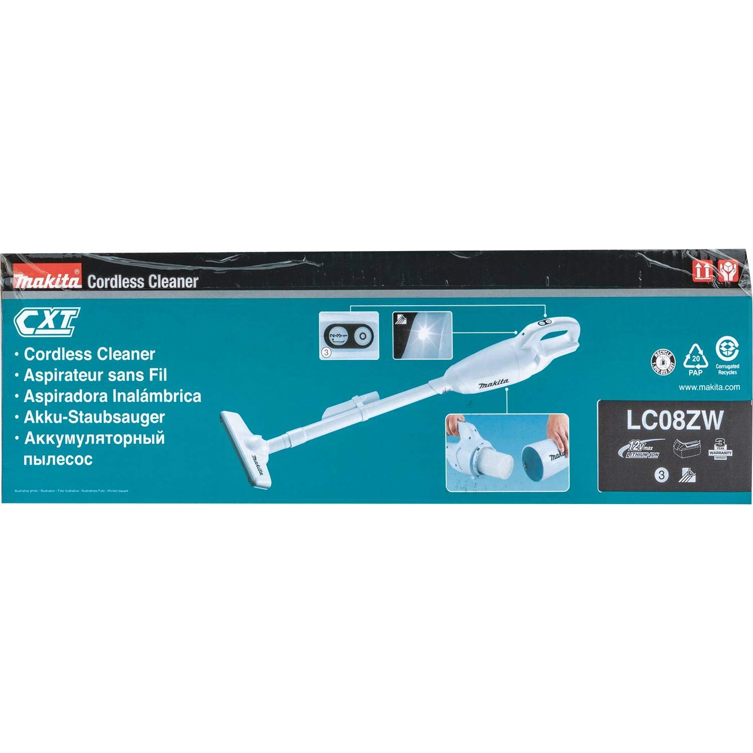 Makita LC08ZW 12V Max CXT Lithium-Ion Cordless Vacuum, Tool Only