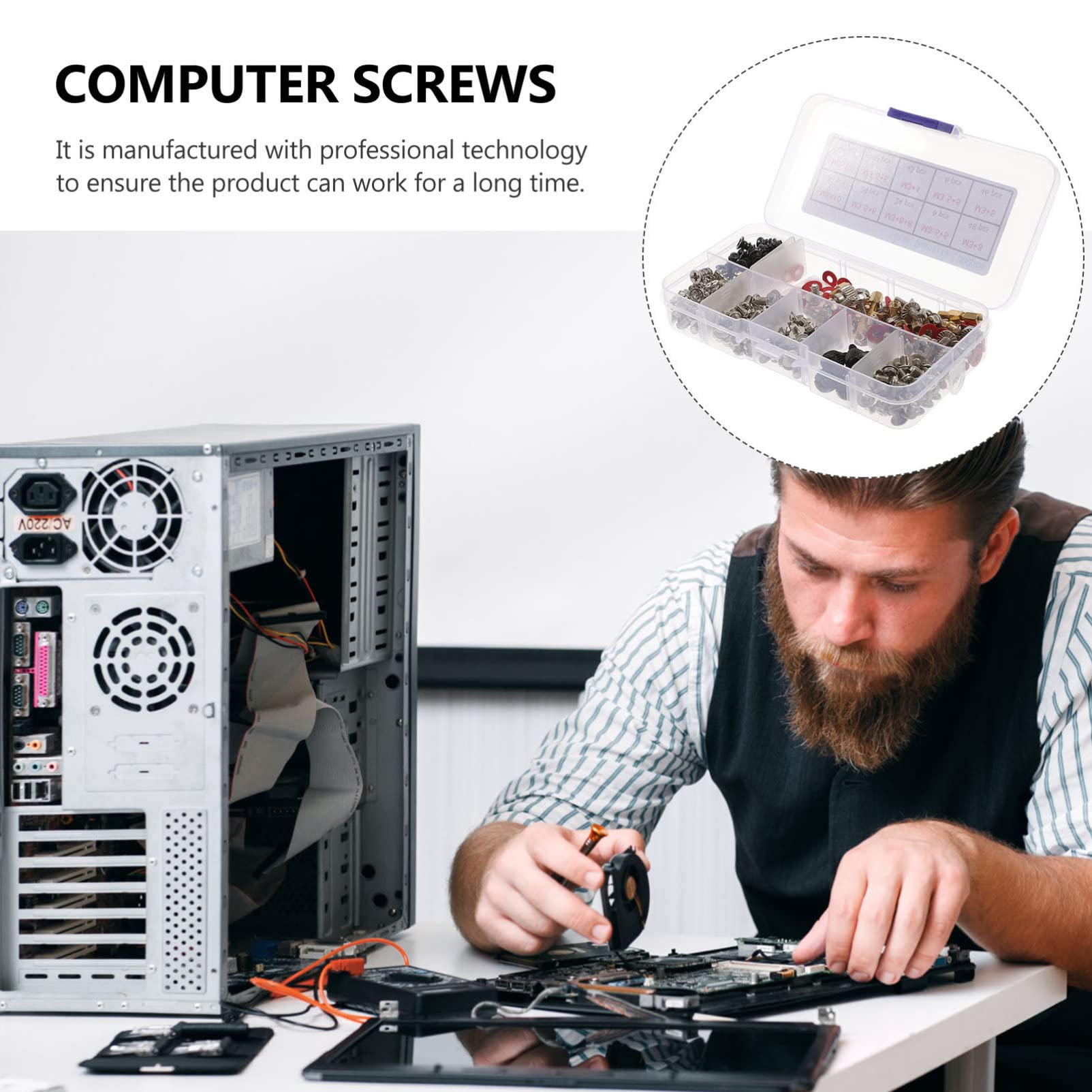 VILLCASE 1 Set Computer Host Screw Motherboard Standoffs Screw Kit Computer DIY Kit Computer Parts Computer Mounting Screws Lapdesk Screw Assortment Laptop Self-Tapping Stainless Steel