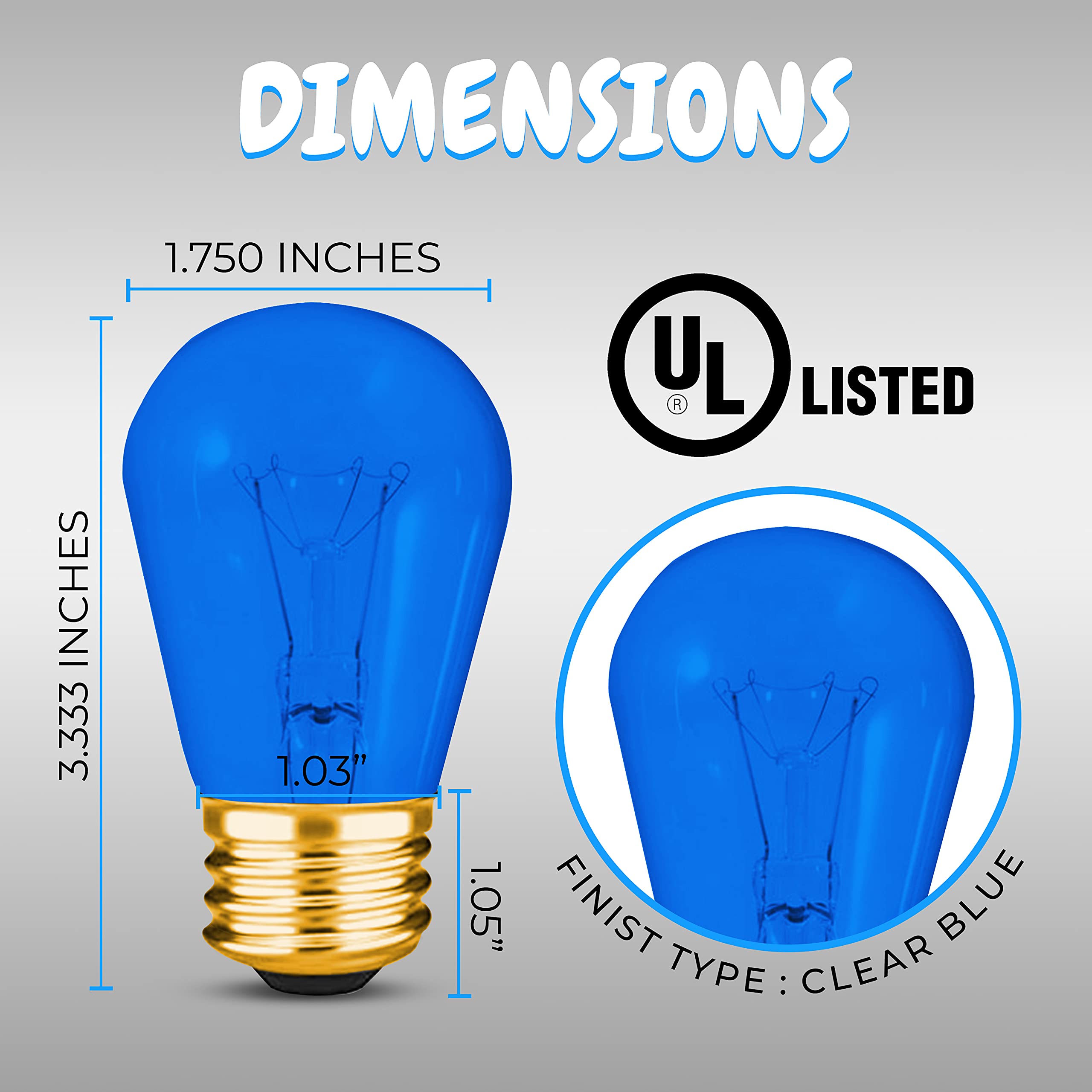 OHLECTRIC Transparent Pink S14 LED Bulbs with E26 Medium Base -11 Watts Dimmable Sign Light Bulbs, Energy Efficient - Ideal for Outdoor String Lights - Pack of 10