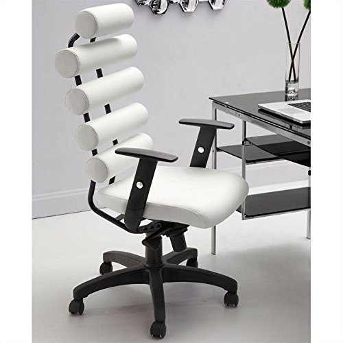 MAKLAINE Modern Faux Leather 48.5''H x 25''W x 23.5''D White Office Chair