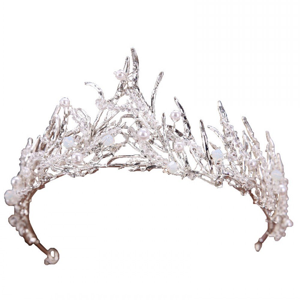 Miranda's Bridal Women's Bridal Tiaras Pageant Queen Crown Pearl Headbands for Shooting