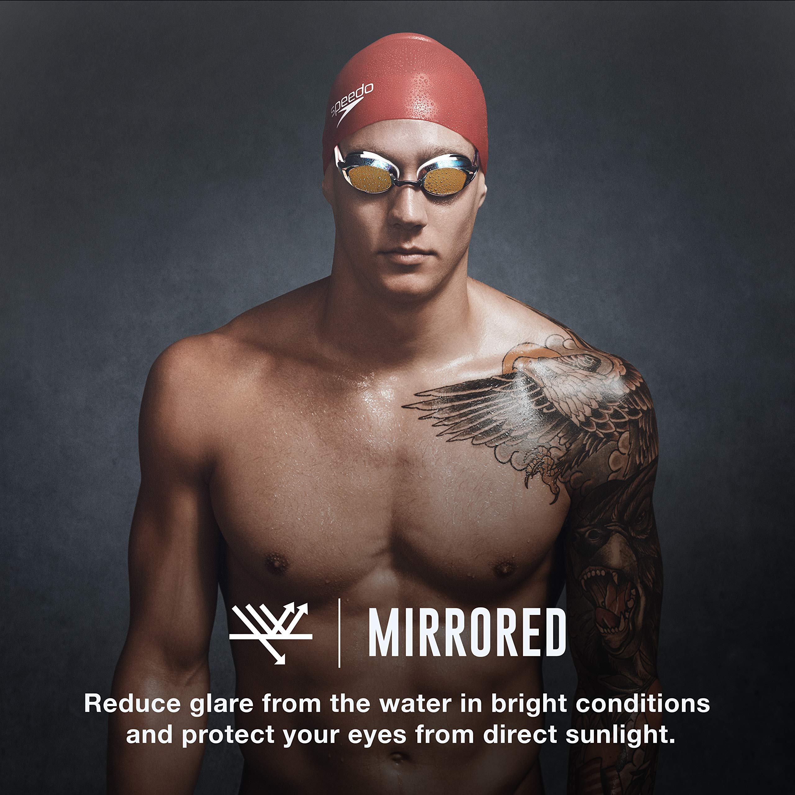 Speedo Unisex-Adult Swim Goggles Mirrored Vanquisher 2.0, Dazzle Pink LTD