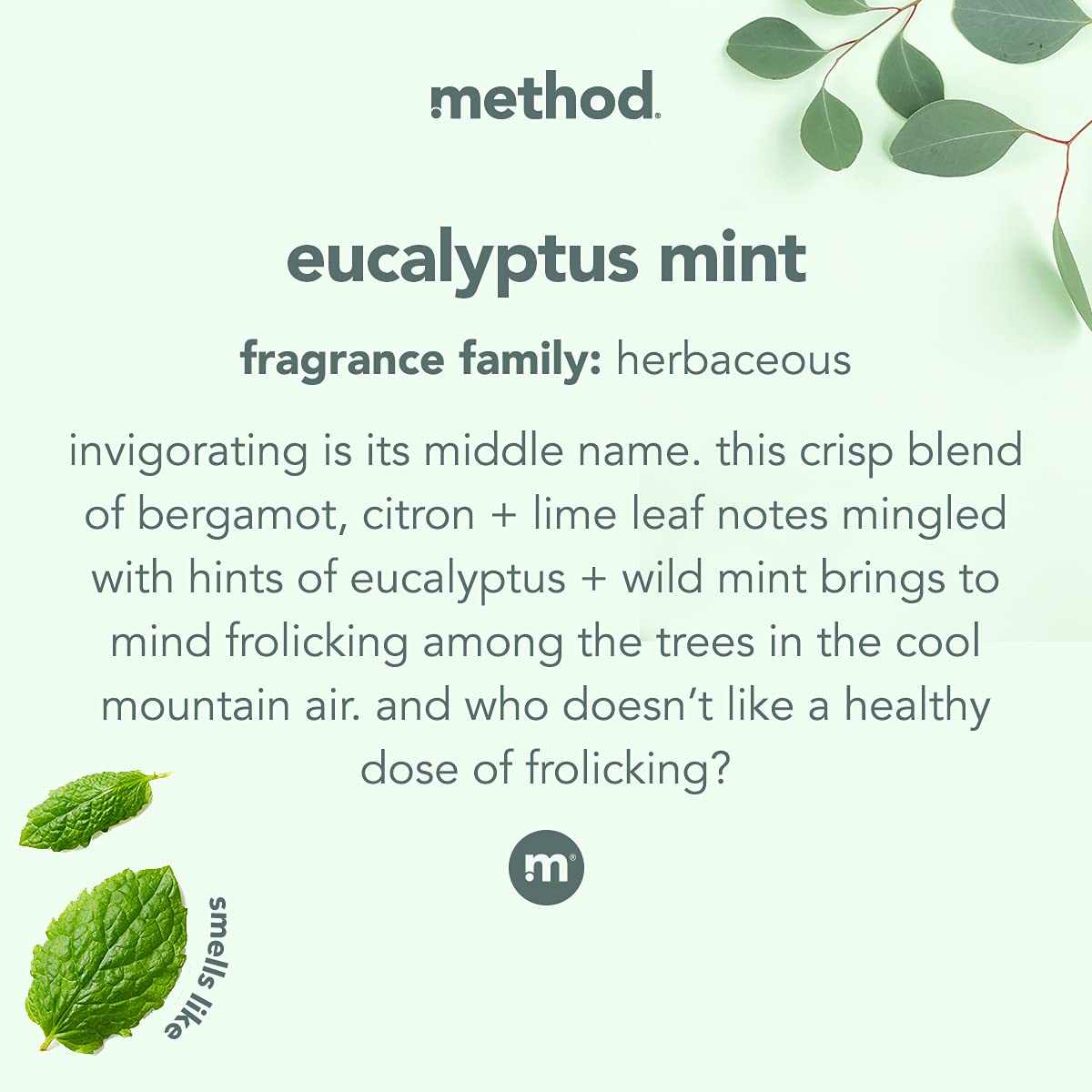 Method Daily Shower Cleaner Spray, Plant-Based & Biodegradable Formula, Spray and Walk Away, Eucalyptus Mint Scent, 28 Fl Oz, (Pack of 8), Packaging May Vary