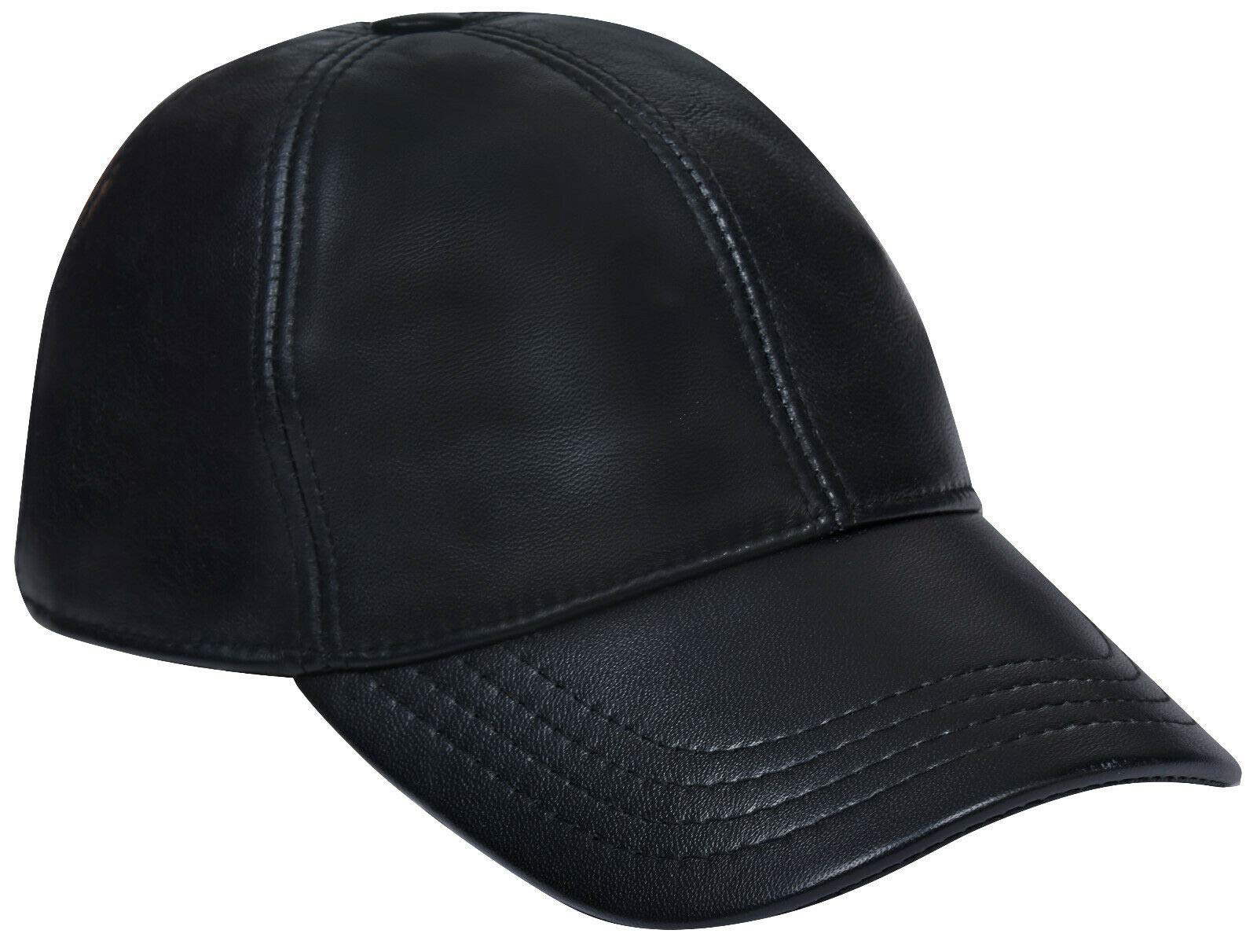 Men's and Women's Real Nappa Leather Burgundy Adjustable Golf Snapback Plain Baseball Cap