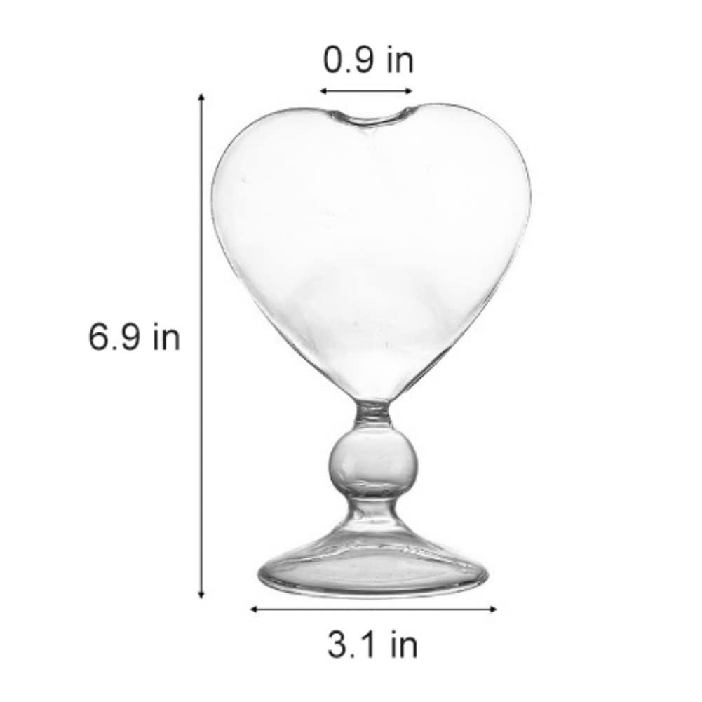 Renococo Creative Red Wine Glasses,10 Oz Heart Shape Cocktail Glasses,Vintage Drinking Glasses,Bar Glassware,Martini Goblet Cups,Whisky Cups,Champagne Glasses,Martini Cups (A)