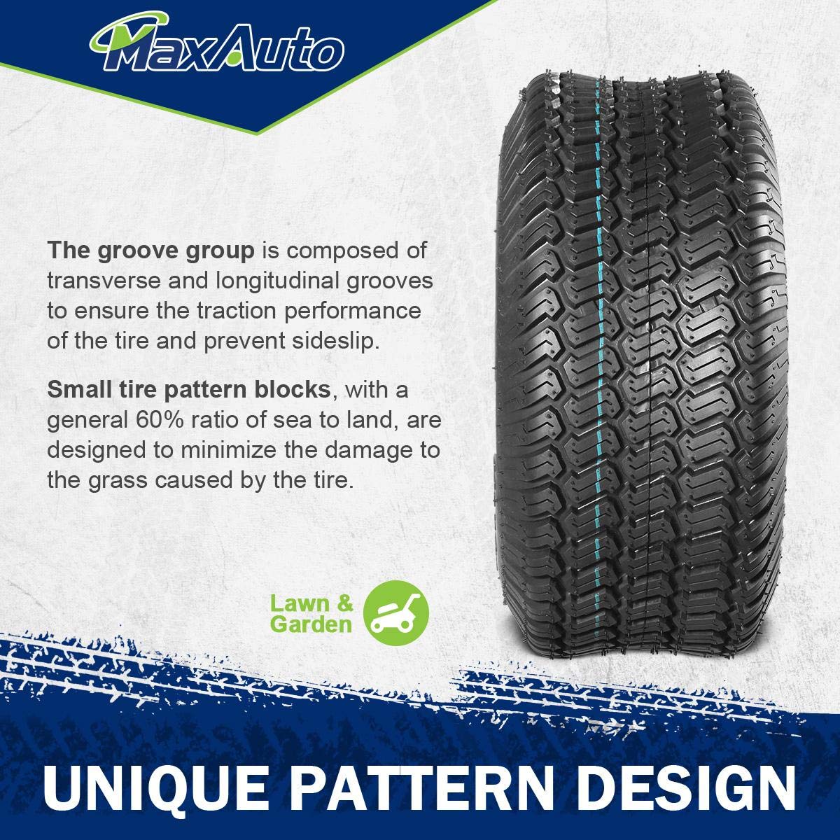 MaxAuto 2 Pcs 15x6.00-6 Front Lawn Mower Tire for Garden Tractor Riding Mover, 4PR