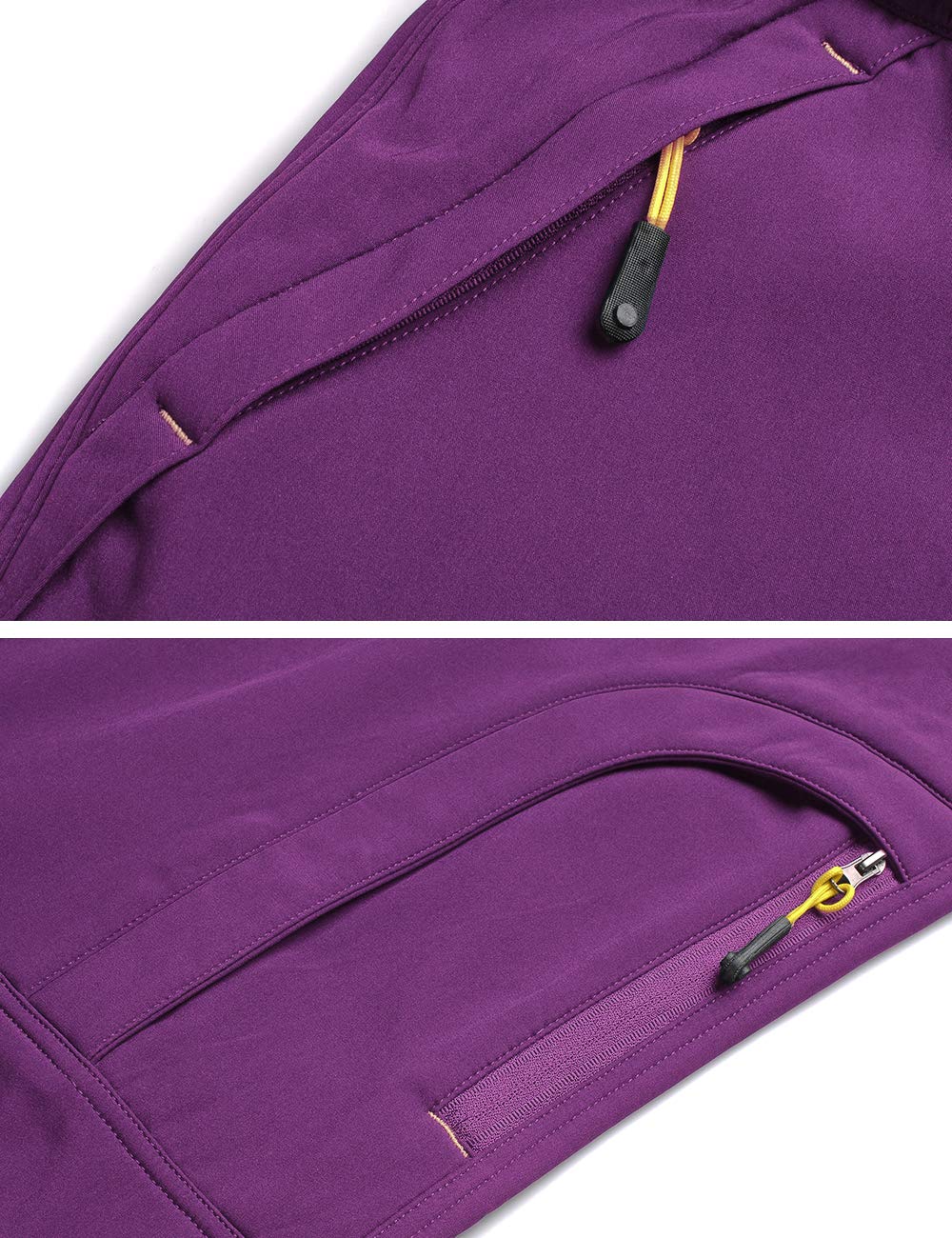 MAGCOMSEN Women's Fleece Lined Softshell Pants Winter Sports Snow Ski Hiking Pants with Multi-Pockets (Purple, 30W x 30L)