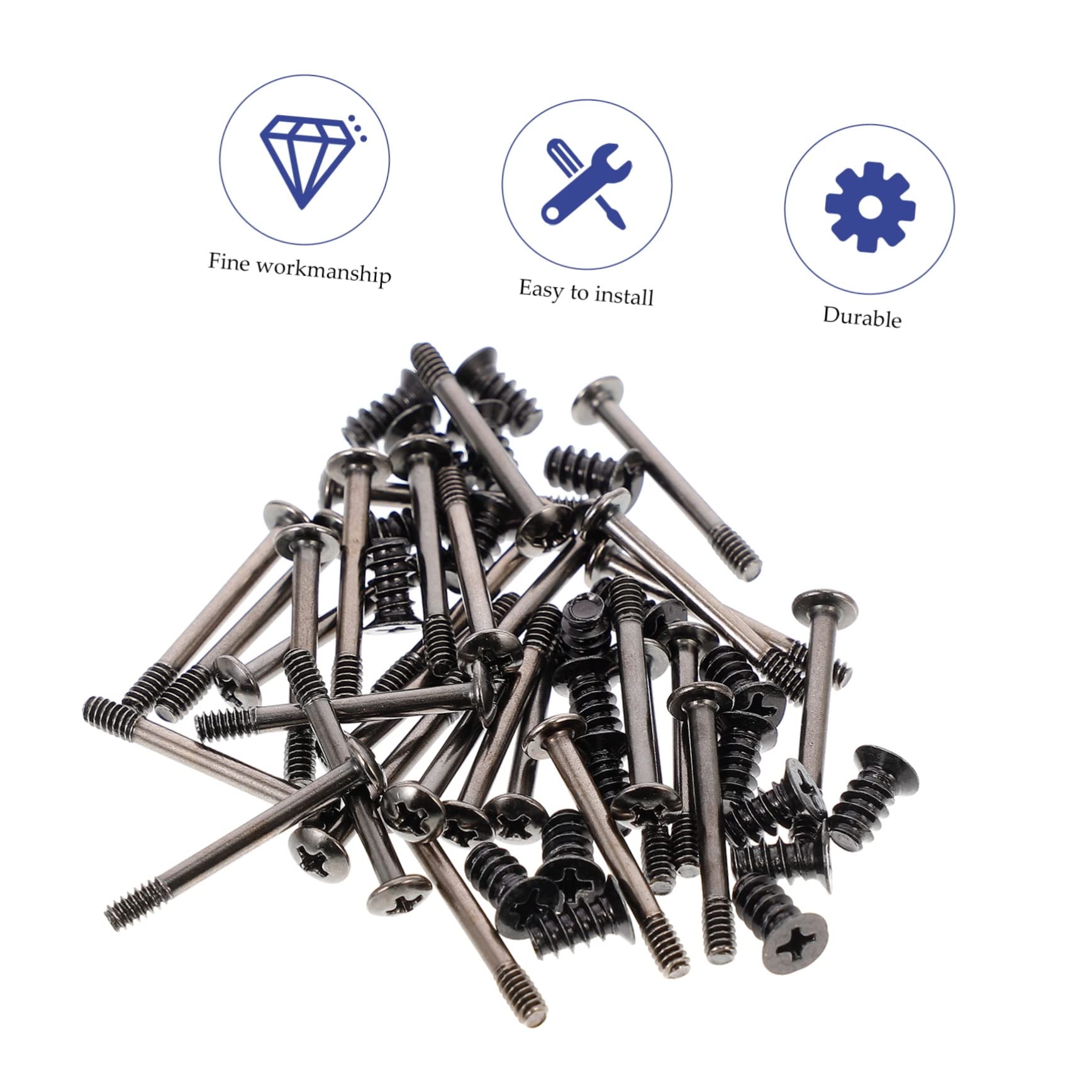 VILLCASE 60pcs Black Electrical Outlet Short Screws Outlet Screws Small Screw Computer Motherboards Laptops Screw for Case Fan Computer Cooling Fan Screw Fan Screws Glasses Miniature M1