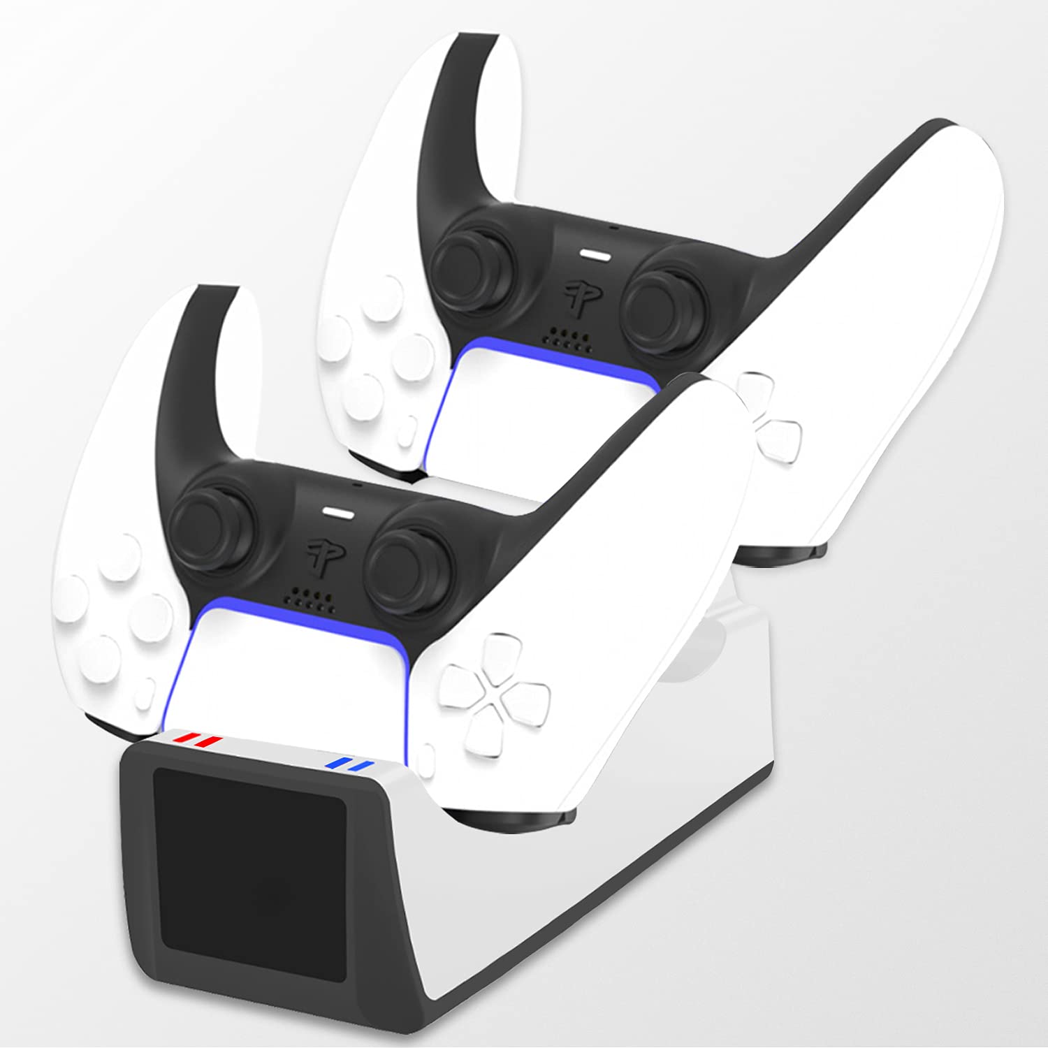 PS5 Controller Charger Station, Dual Fast Charging Station with LED Indicator Compatible with Dual Playstation 5 Controller(White