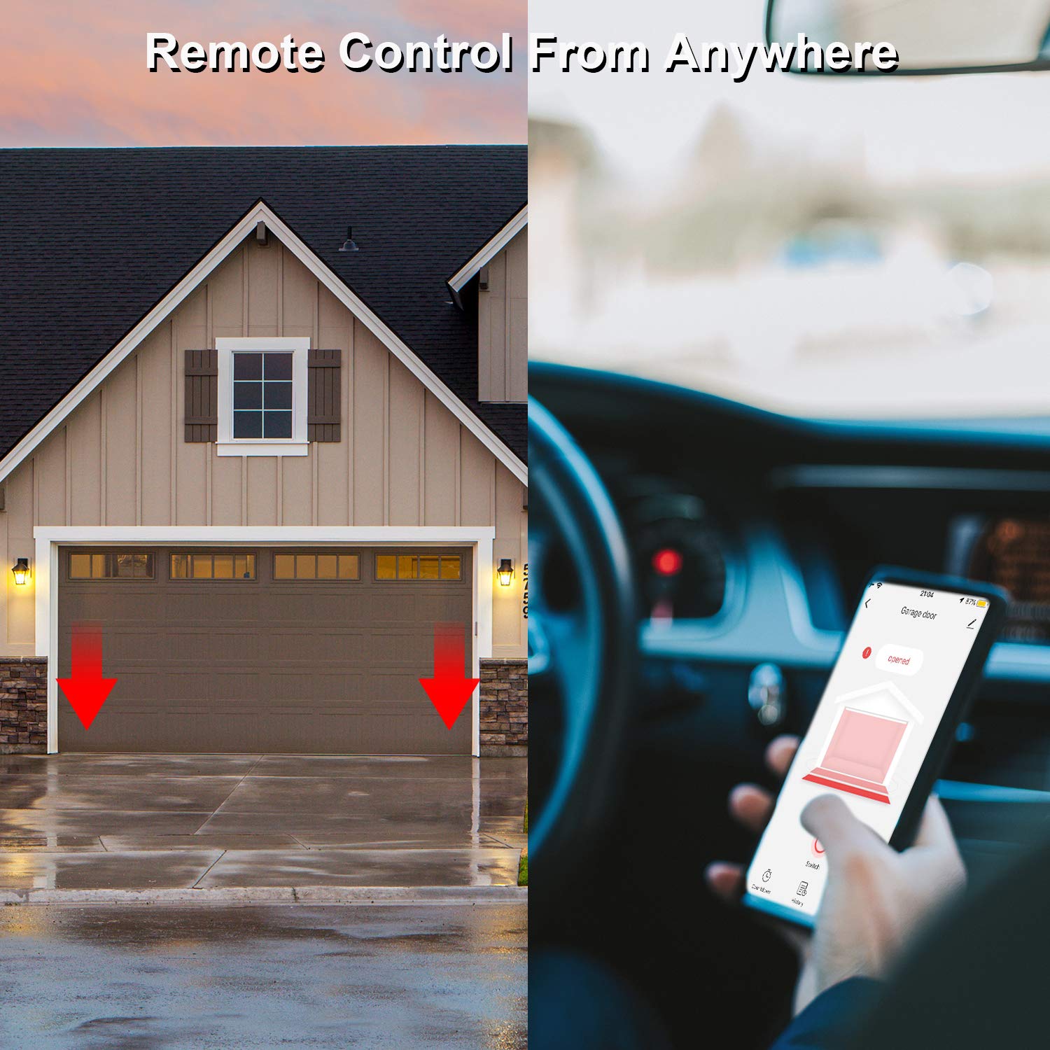 NPL New Model WiFi Smart Garage Door Opener Controller Smart Life/Tuya APP Wireless Remote Control from Anywhere Compatible with Alexa Google Assistant and IFTTT No hub Required