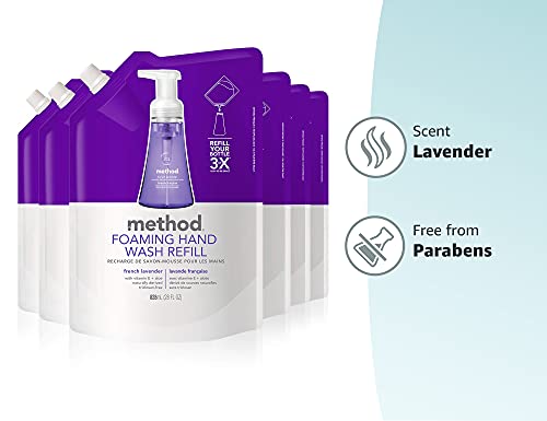 Method Foaming Hand Wash Refill, French Lavender, 28 oz, 6 pack, Packaging May Vary