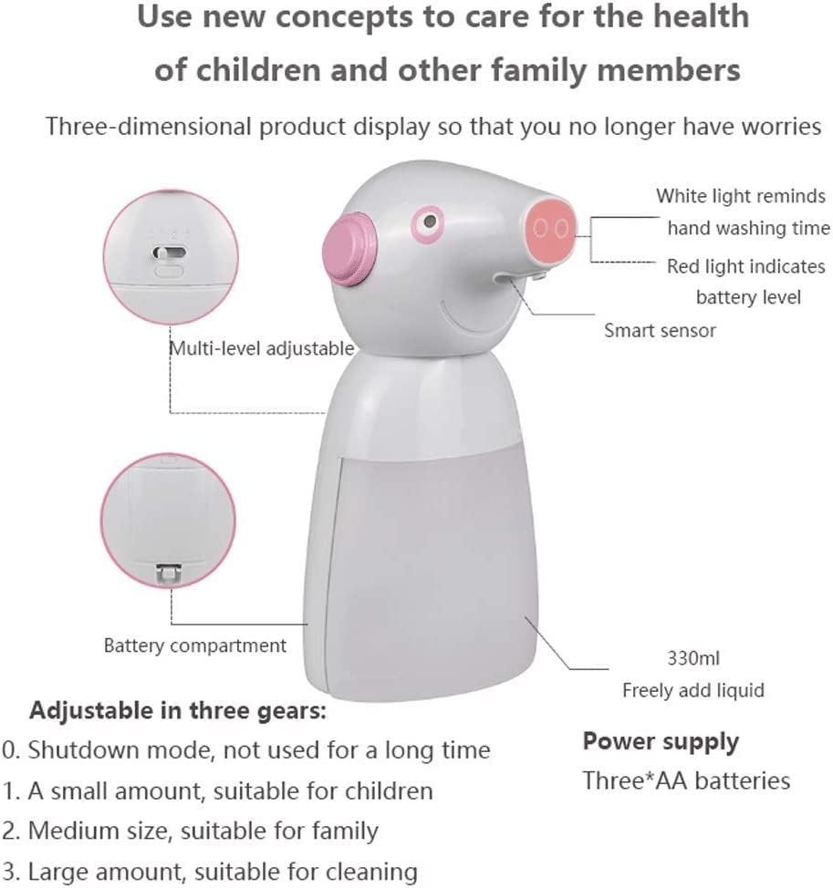 PAASHE Refillable Soap Dispenser Automatic Soap Dispenser 3 Level Adjustable Hand Soap Dispenser Foaming Soap Dispenser 10oz/300ml Rechargeable Soap Pump Easy to use