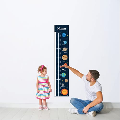 Personalized Kids Canvas Growth Chart, Height Chart, Growth Chart Banner, Planet