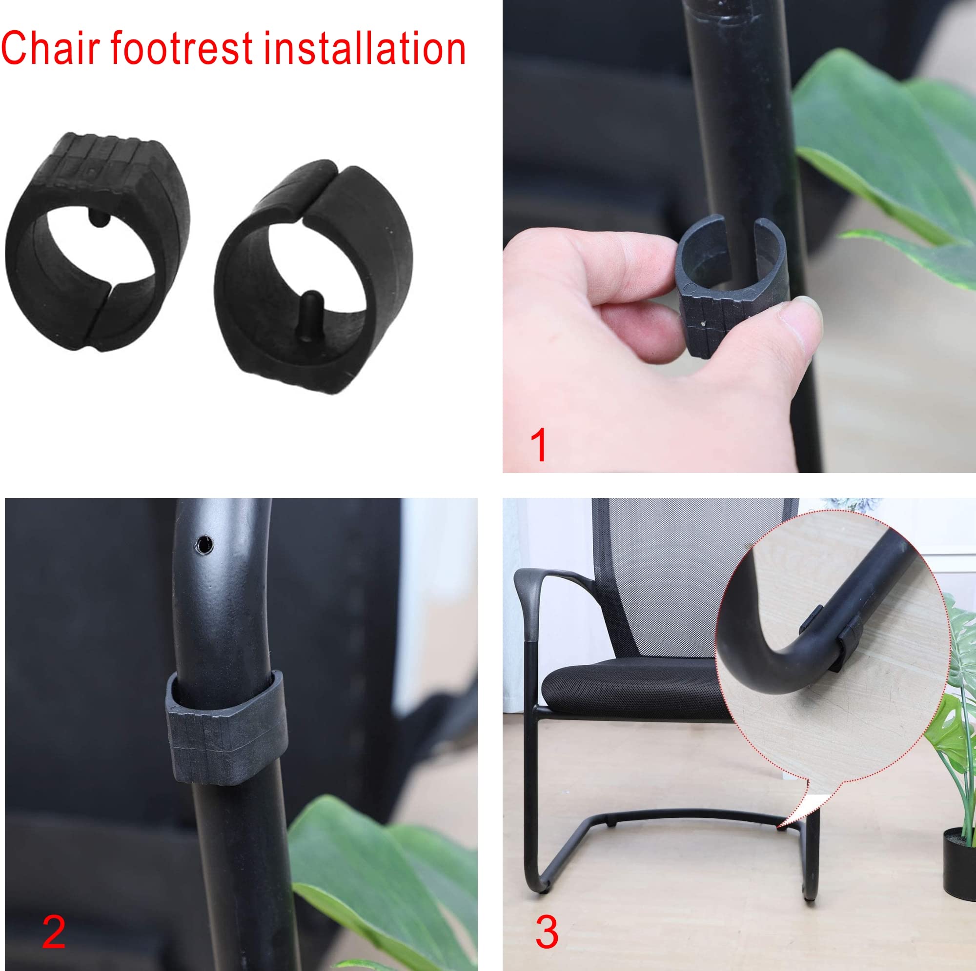 Open Foot pad Furniture Pipe Foot Bayonet pad Anti-Skid Rubber Plastic Open Bayonet Rubber Round Pipe Foot pad (10, ID:1.26 inch(32MM)
