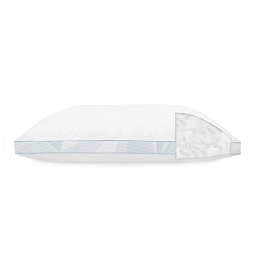 Serta Arctic 15x Cooling Fiber Gusseted Bed Pillow Powered by REACTEX, 1 Count (Pack of 1), White