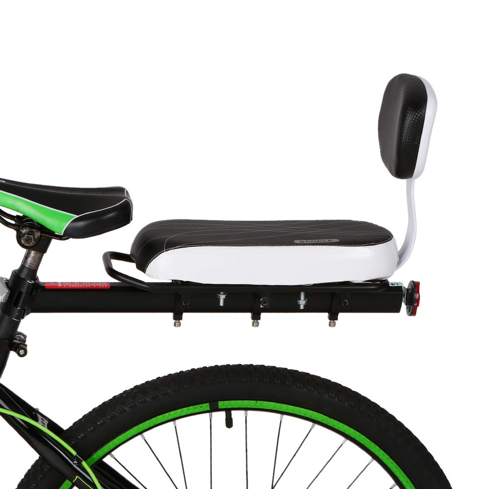 Lixada Bicycle Back Seat Cycling Bike Bicycle MTB PU Leather Soft Cushion Rear Rack Seat Children Seat with Back Rest