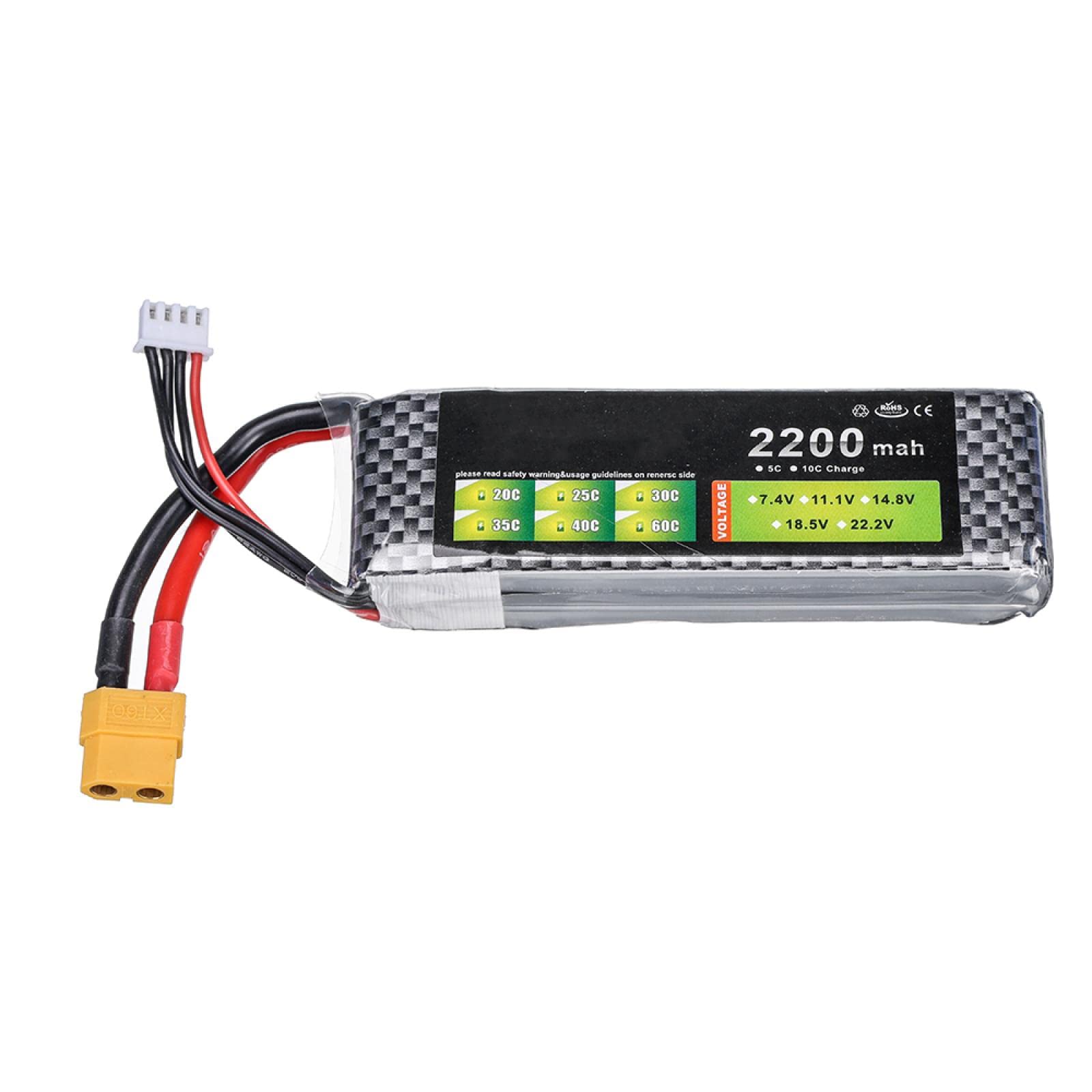 Tlilyy 11.1v 2200mAh 30C Li-ion Power Battery for RC Helicopter Car Boat Quadcopter Remote Control Parts Battery
