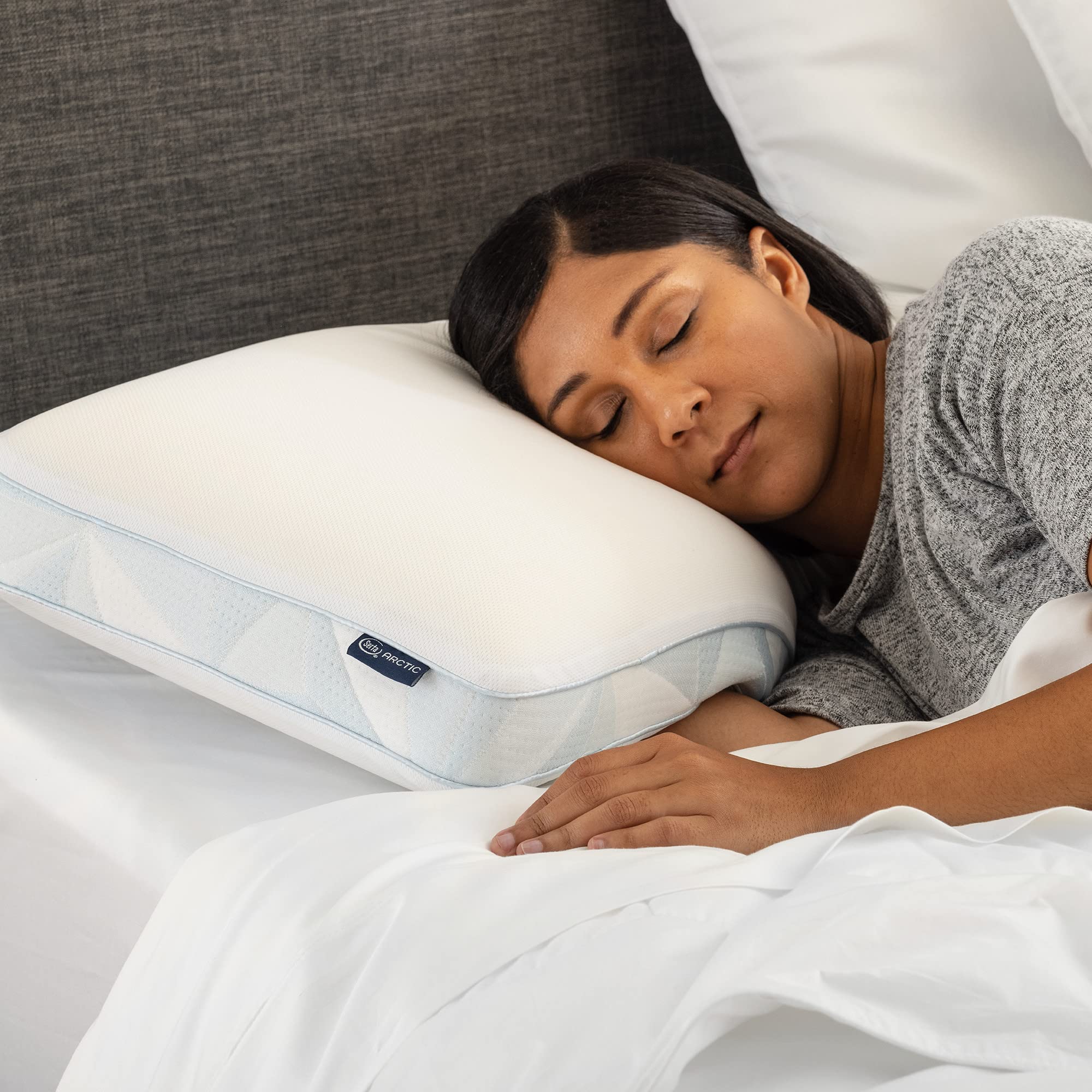 Serta Arctic 30x Cooling Gusseted Memory Foam Bed Pillow Powered by REACTEX, White