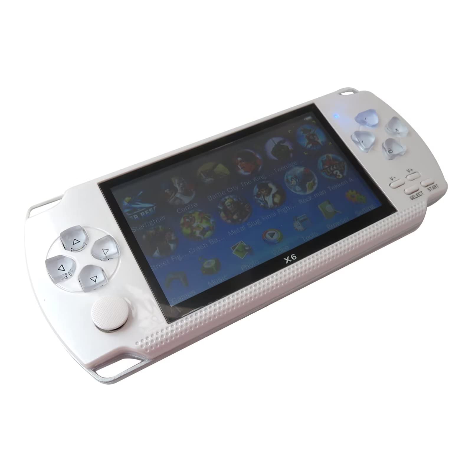 Retro Handheld Video Game Console, 4.3" Screen 8GB Game Console Support 8-bit 16 bit 32 bit 64 bit 128 bit Arcade Games 10000 Games Built-in(White)