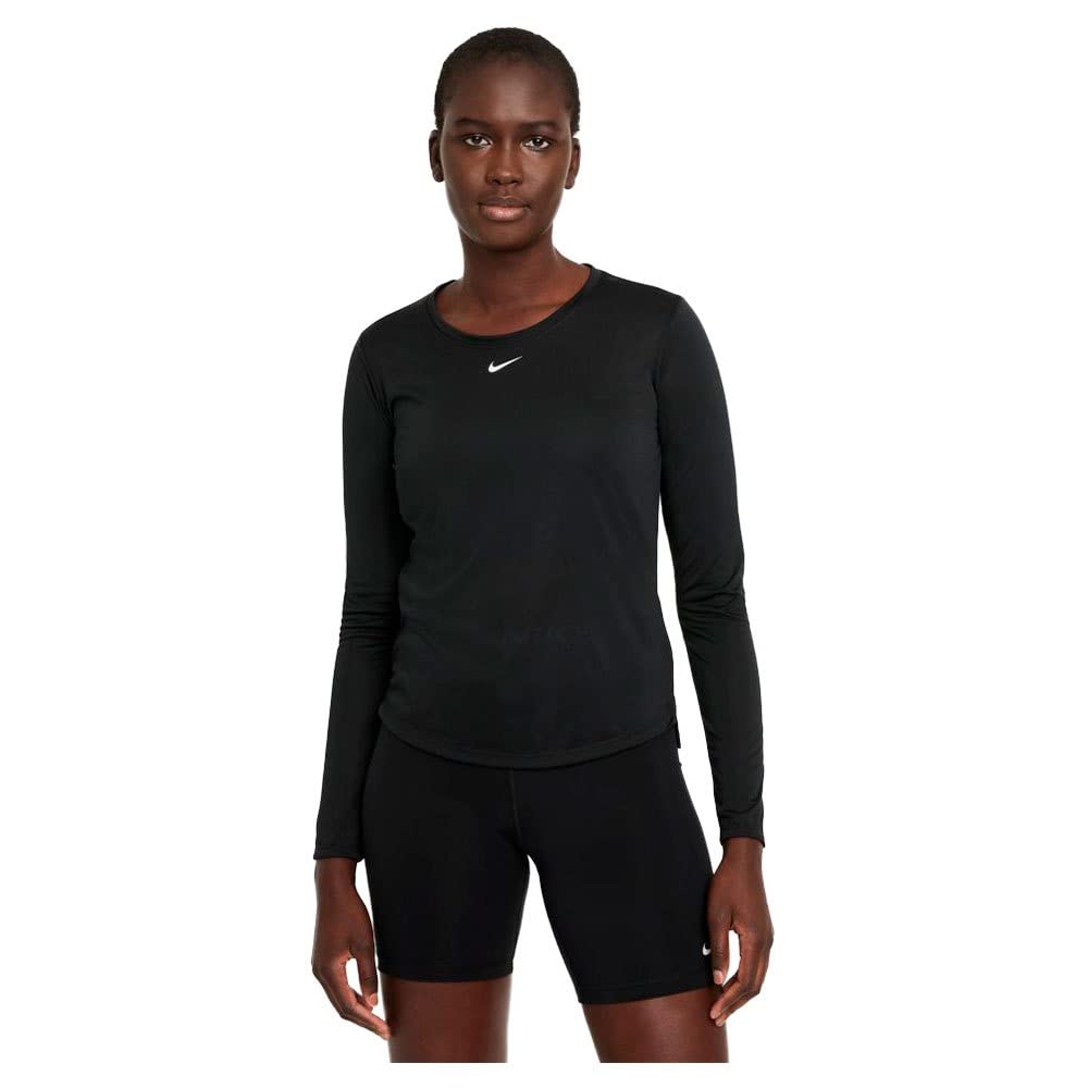 Nike Womens Dri-FIT One Long-Sleeve Shirt Black Size XL