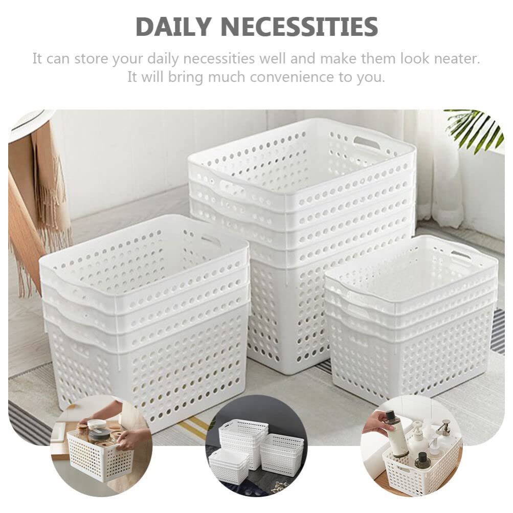 Operitacx 2pcs Box Storage Basket Plastic Storage Bins Woven Storage Baskets Toiletry Containers Files Desktop Organizing Box Desktop Sundry Case Plastic Box Storage Holder Cosmetic Box A4