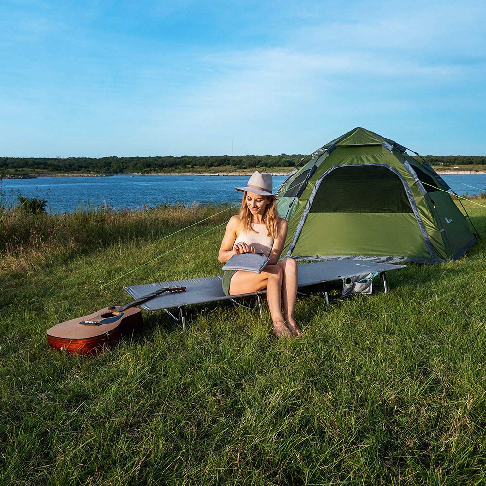 MOON LENCE Folding Camping Cot Outdoor Camping Bed Portable with Carry Bag Camp Cot for Adults for Hiking Backpacking Car Camping Outdoor&Indoor Use