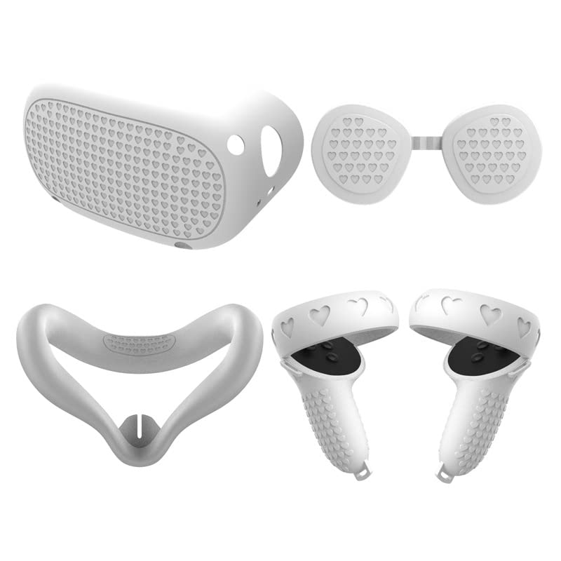 VR Controller Cover for Oculus Quest 2 - Silicone VR Accessories Face Cover Shell Cover Controller Grips Covers Straps Protective Lens Cover Interface Occlusion Knuckle Protector