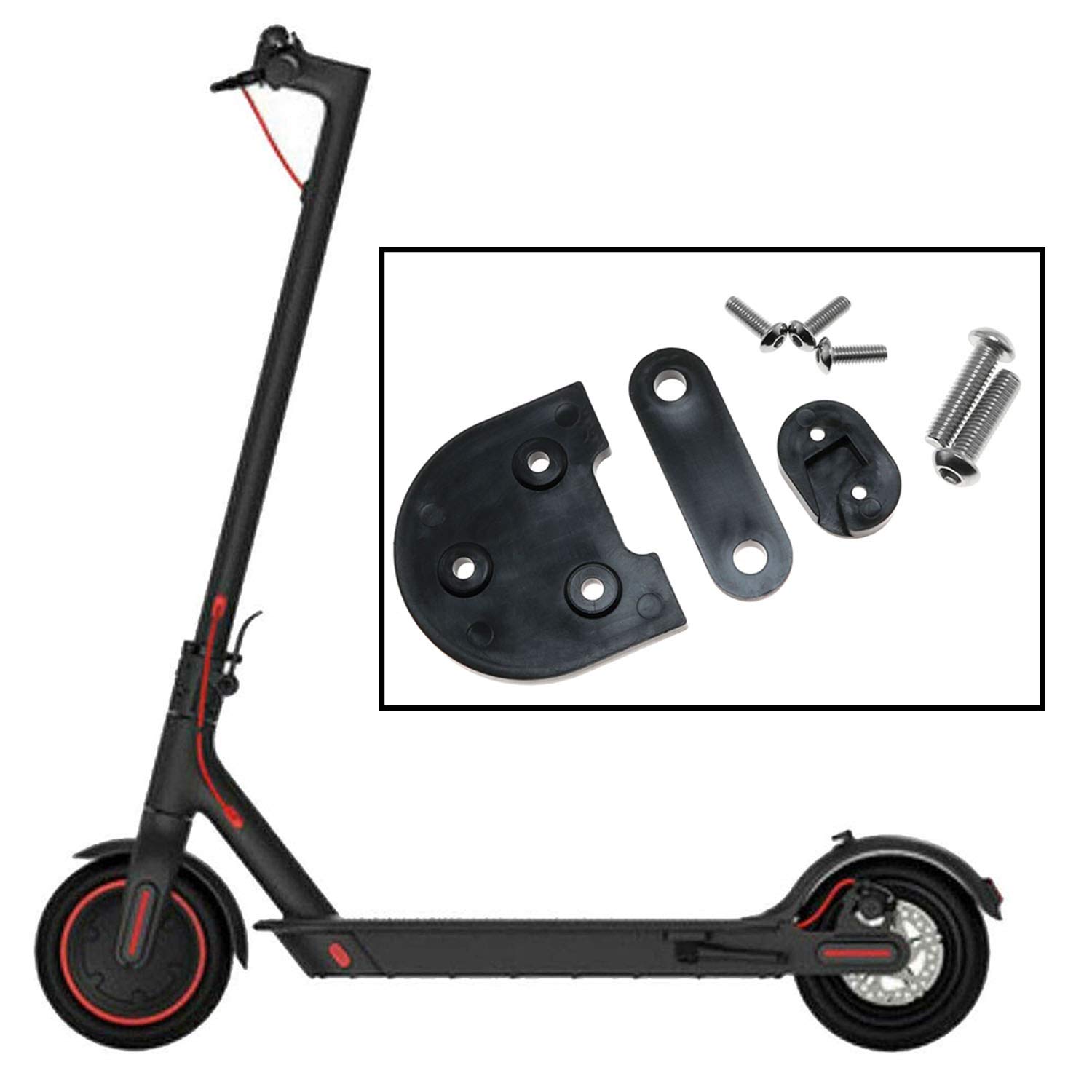 Maxmoral 1Set Scooter Accessories Upgrade Wheel Rear Fender Bracket Gasket for Xiaomi M365 Electric Scooter Black