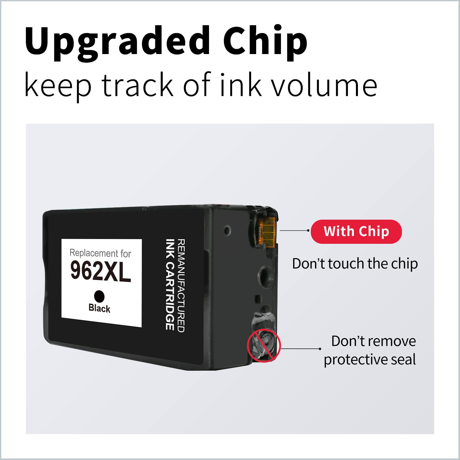 LEMERO Remanufactured 962XL Black Ink Cartridges Replacement for HP 962XL 962 for OfficeJet Pro 9010 9018 9015 9020 9025 (2 Pack 962XL Black)