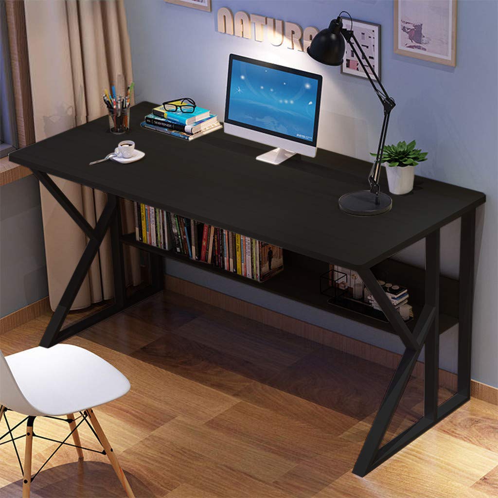 OKBOP Computer Desk, Gaming Desk, Modern Economic Small Home Office Desk with Storage Shelves Under Desk, 47 Inch Student Writing Desk Table Wood