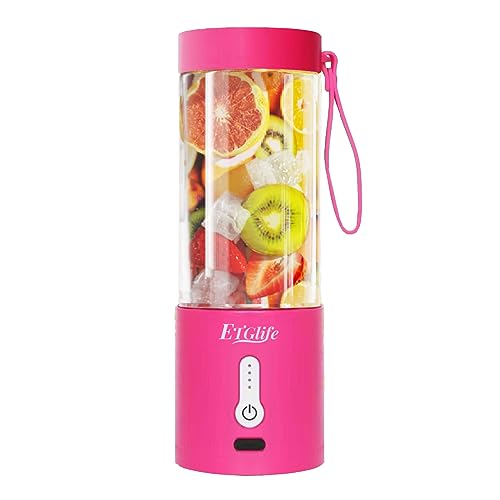 Small Blender, ETGlife Small Blender for Shakes and Smoothies, 18.5 Oz Travel Cup Design, 6 Blades & 150W Power Portable Blender with USB C Rechargeable, Perfect for Travel, Office, Gym & School