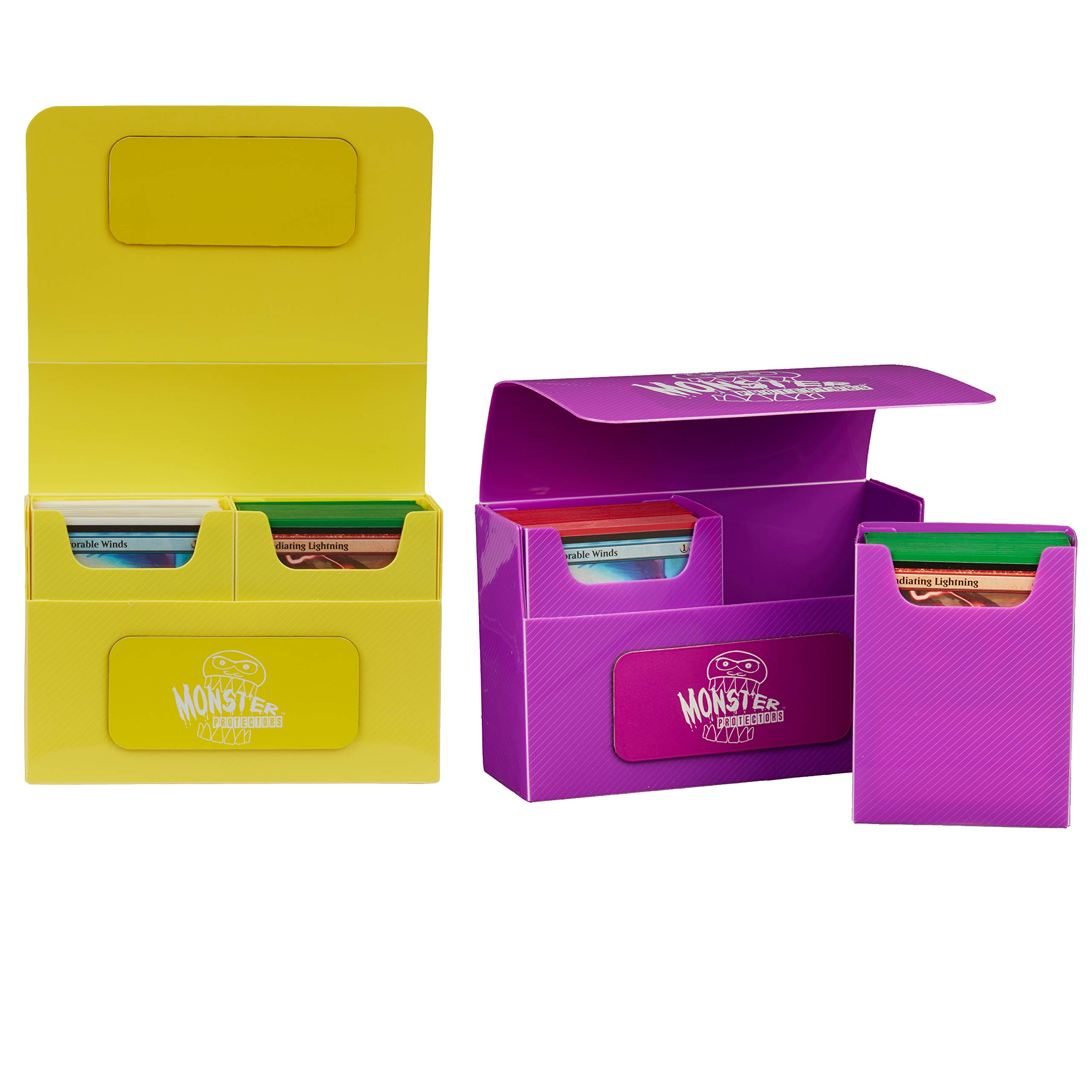 Monster Protectors Double Deck Box with Magnetic Closure - Purple and Yellow 2 Pack