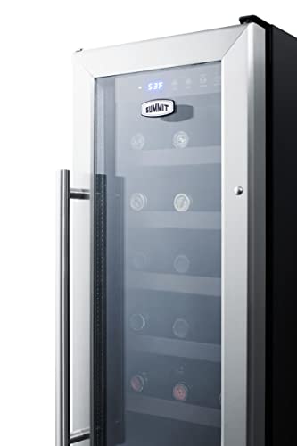 Summit Appliance SWC1224B Commercially Approved 12" Wide Built-in Undercounter Wine Cellar Designed for the Display and Refrigeration of Beverages with Digital Thermostat and LED Lighting