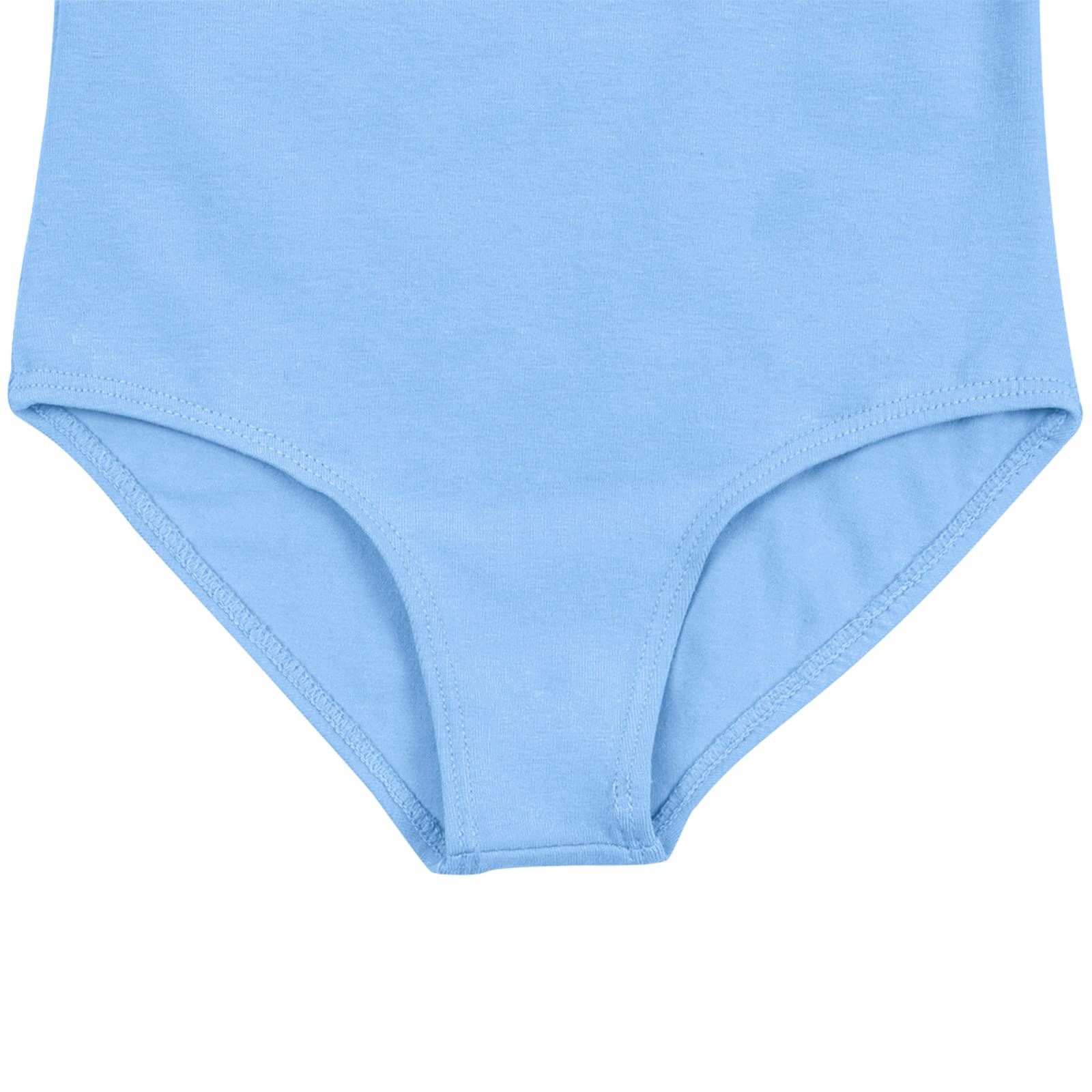 SISIDOLLS Girls Dance Leotard Heart Neckline Front Double Layer Short Sleeve Basic Ballet leotards for 2-8Y (Blue, 2-3T)